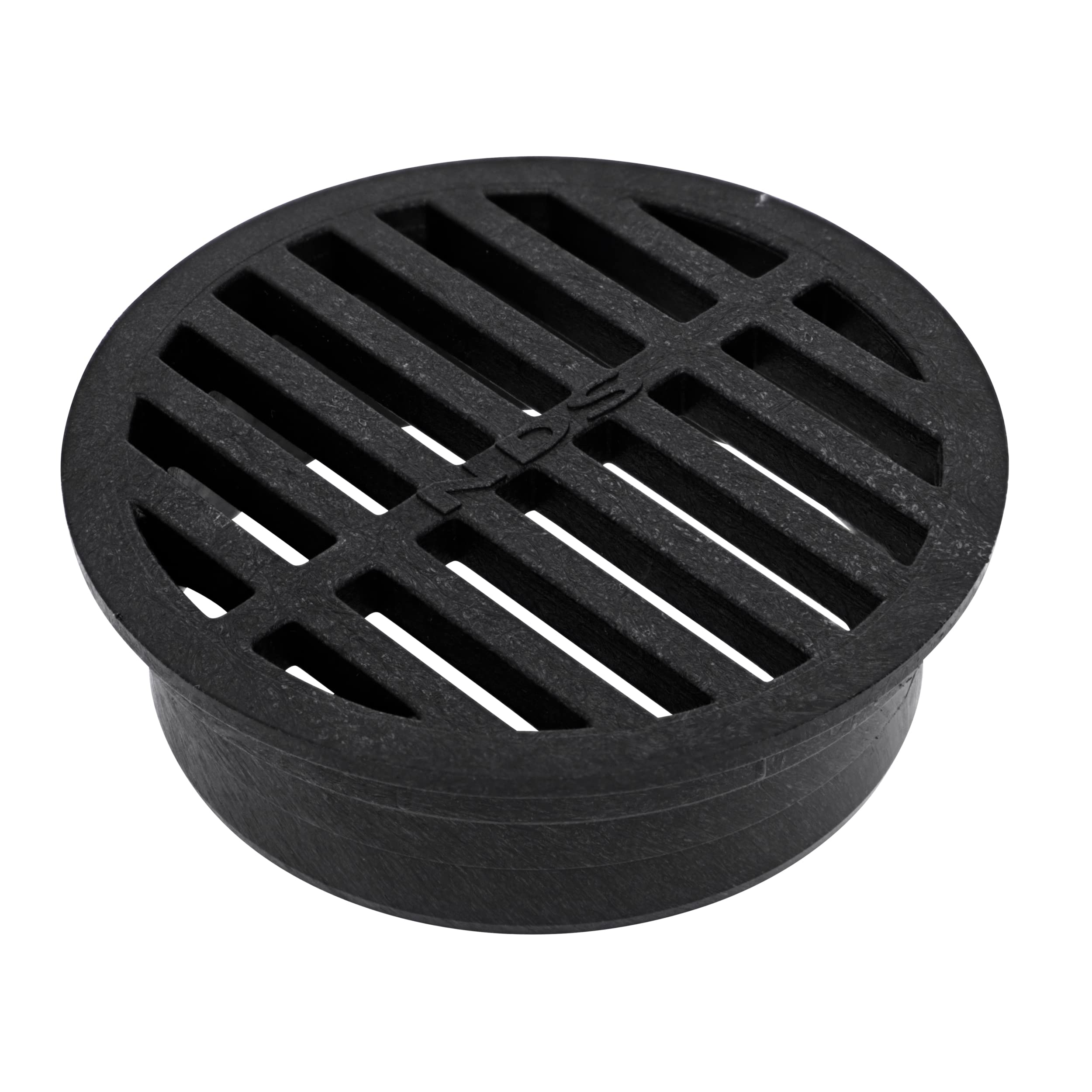 NDS 11, 4 in. Round Grate Cover Connects to 4 Inch Drain Pipes & Fittings, for Small Lawns, Landscaping and Patios, Black Plastic