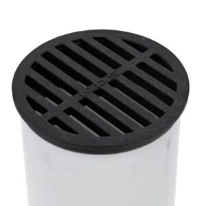 NDS 11, 4 in. Round Grate Cover Connects to 4 Inch Drain Pipes & Fittings, for Small Lawns, Landscaping and Patios, Black Plastic