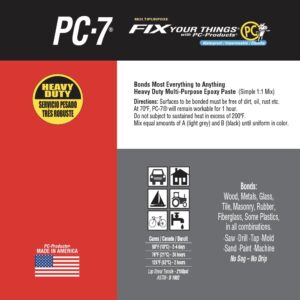 PC Products PC-7 Epoxy Adhesive Paste, Two-Part Heavy Duty, 1lb in Two Cans, Charcoal Gray 167779