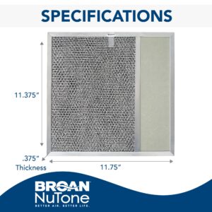 Broan-NuTone BP57 Aluminum Filter with Light Lens, Kitchen Exhaust Grease Filter, Stove Hood Vent Air Filter