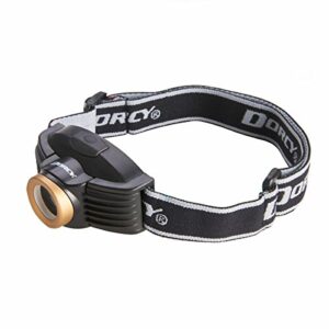 dorcy 215-lumen weather resistant spot beam led headlight, black and gold (41-2097)