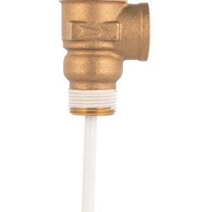 Camco Automatic Temperature and Pressure Relief Valve with Extension Probe and Lever | Features an All Brass Body with a Stainless Steel Pressure Spring | (10473), Silver/Pewter