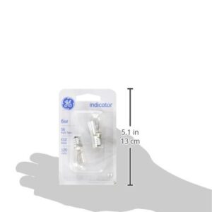 GE Appliance Incandescent Light Bulb, S6 Light Bulb, 6-Watt, Candelabra Base, Soft White, 2-Pack