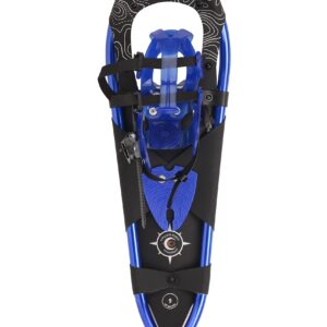 Crescent Moon All Terrian Unisex Snowshoe - Sawtooth 27 (Blue): Unisex All Terrain Snowshoe with Award Winning Single Loop Pull Binding, Stainless Steel Crampons and Heel Lifts