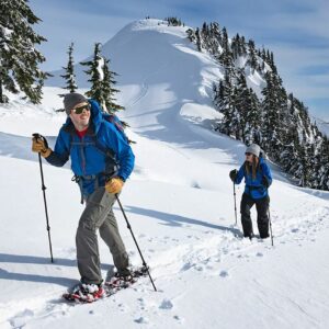 Crescent Moon All Terrian Unisex Snowshoe - Sawtooth 27 (Blue): Unisex All Terrain Snowshoe with Award Winning Single Loop Pull Binding, Stainless Steel Crampons and Heel Lifts