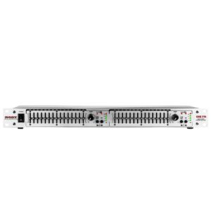 nady geq-215 graphic equalizer, 2-channel 15 frequency bands of eq, fits in a 19” single rack space, balanced xlr and 1/4” trs inputs