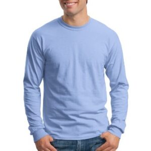 Gildan 100% Cotton Long-Sleeve T-shirt (G2400) Tee X-Large Carolina Blue