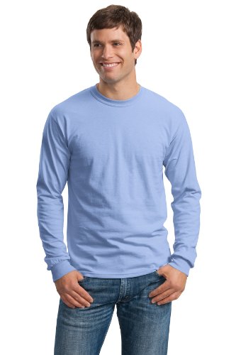 Gildan 100% Cotton Long-Sleeve T-shirt (G2400) Tee X-Large Carolina Blue