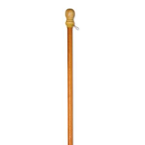 evergreen solid wood 56" flag pole | single flag holder tangle free clip| 3x5 american flags with pole sleeve or grommets | residential or commercial