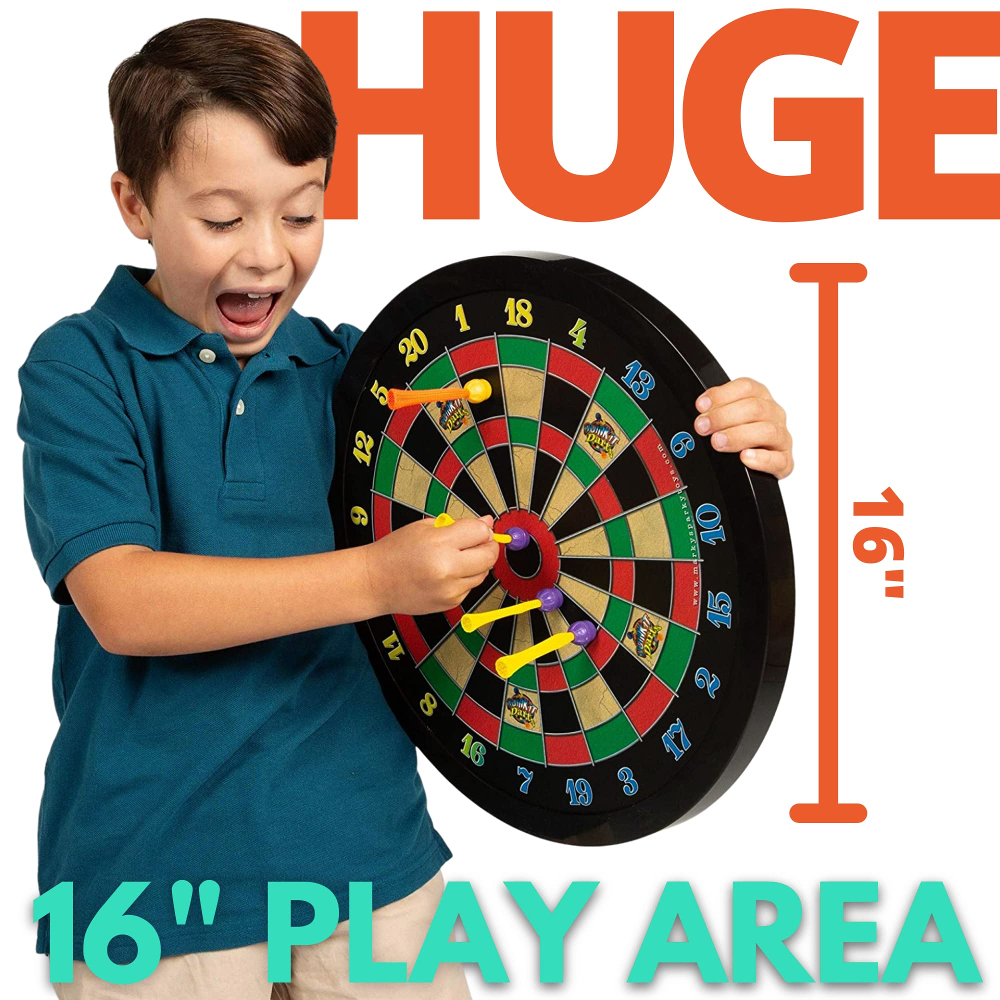 Doinkit Dart Magnetic Dartboards - Large Premium Design - 6 Kid Safe Durable Doinkit Darts - 20+ Fun Indoor Party Game for Kids and Adults