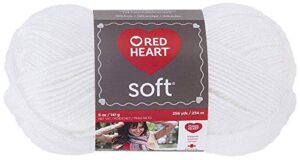 red heart soft yarn, white