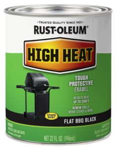 rust-oleum 7778502 high brush on paint heat protective enamel, 32 fl oz (pack of 1), bar-b-que black