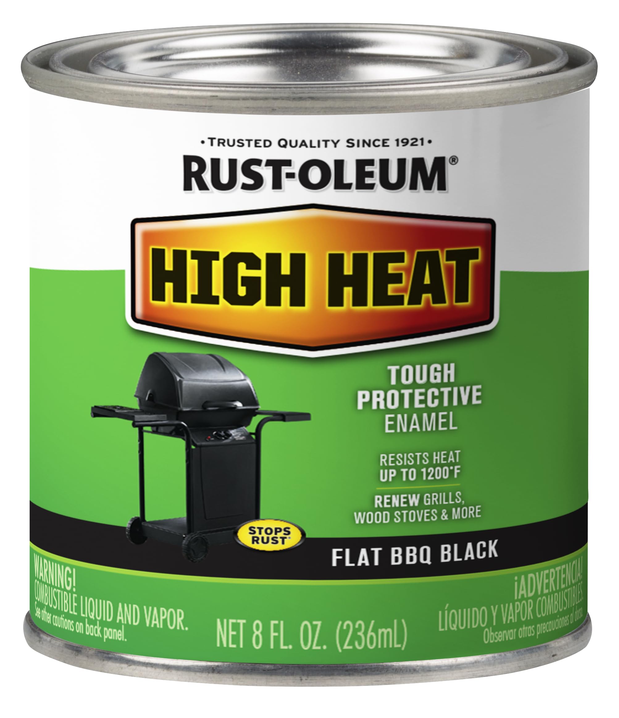 Rust-Oleum 7778730 1/2-Pint 8-Ounce Protective Enamel, Satin BBQ Black