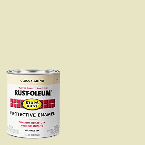 Rust-Oleum 7770502 Stops Rust Brush On Paint, Quart, Gloss Almond, 1 Quarts (Pack of 1)