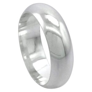 sterling silver 7 mm domed wedding band thumb ring for women size 6.5