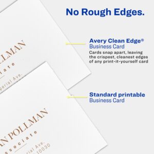 Avery Clean Edge Printable Business Cards with Sure Feed Technology, 2" x 3.5", White, 2,000 Blank Cards for Laser Printers (5870)