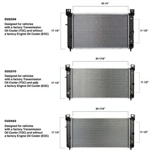 Spectra Premium CU2334 Radiator With TOC, Without EOC -28-1/4" Core Compatible With Chevrolet Silverado, GMC and Cadillac