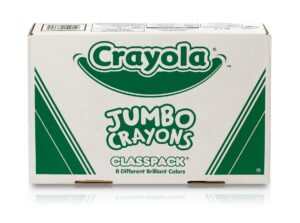 crayola jumbo crayons classpack, 200 count, toddler crayons, bulk school supplies for teachers, 8 colors