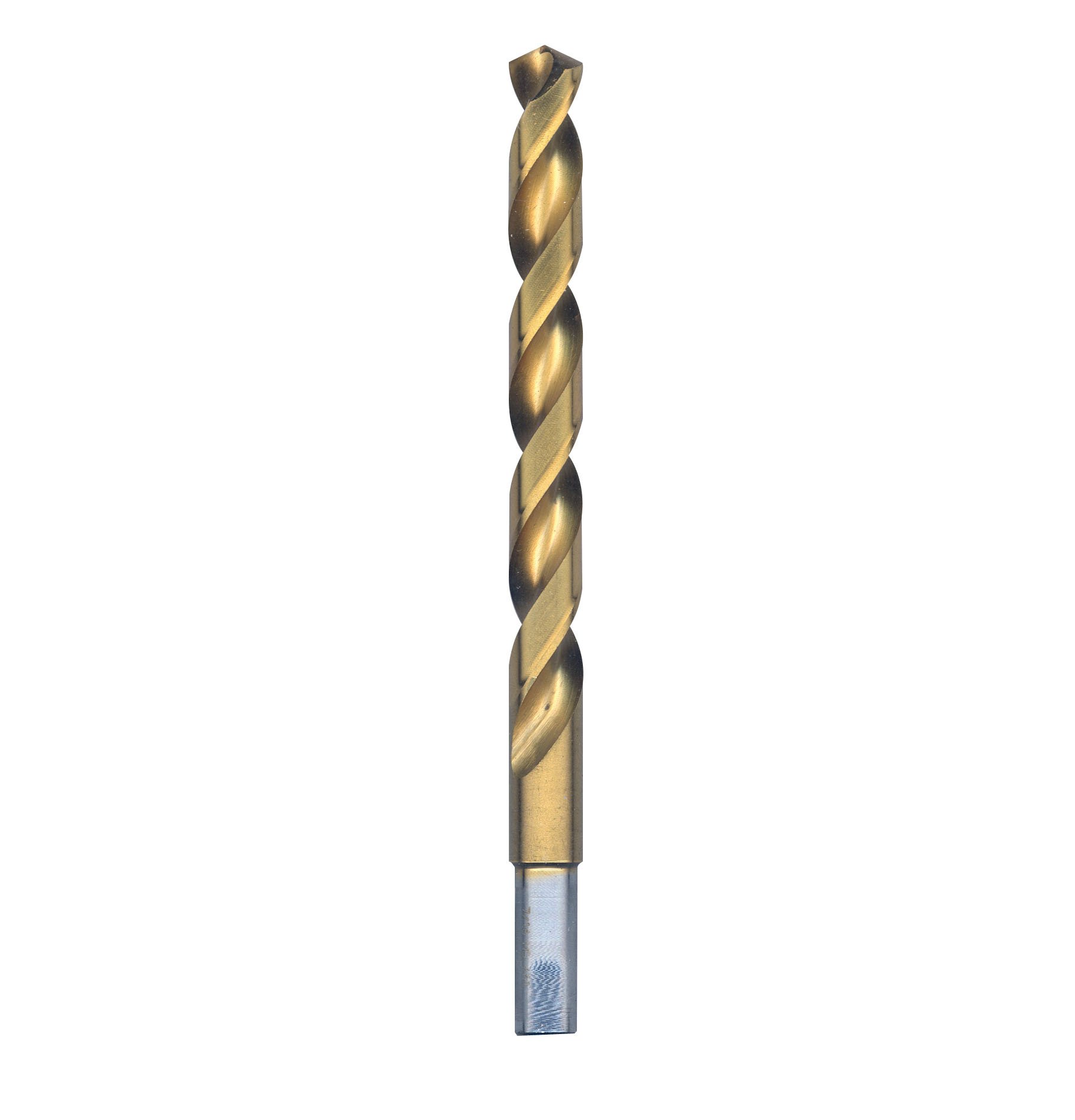 BOSCH TI2155 1-Piece 7/16 In. x 5-1/2 In. Titanium Nitride Coated Metal Drill Bit with 3/8 In. Reduced Shank for Applications in Heavy-Gauge Carbon Steels, Light Gauge Metal, Hardwood