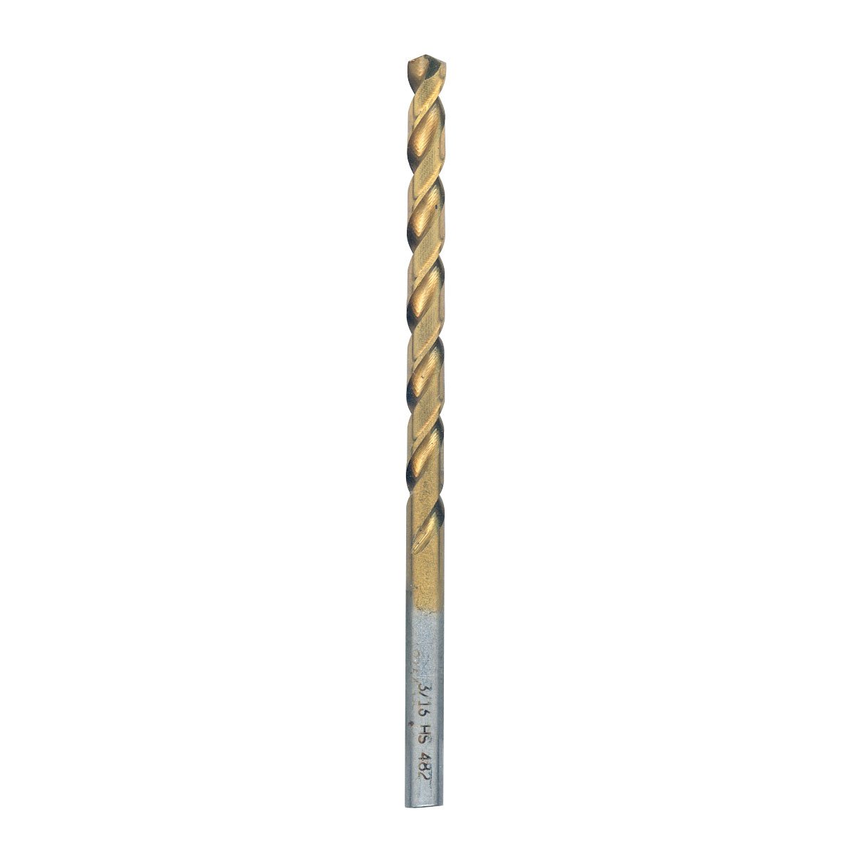 BOSCH TI2139 1-Piece 3/16 In.x 3-1/2 In. Titanium Nitride Coated Metal Drill Bit with 3/8 In. Reduced Shank for Applications in Heavy-Gauge Carbon Steels, Light Gauge Metal, Hardwood