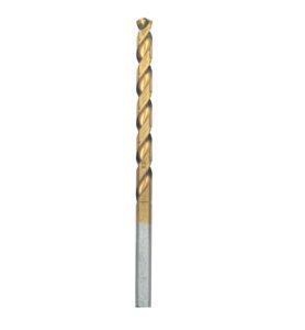 bosch ti2141 1-piece 7/32 in. x 3-3/4 in. titanium nitride coated metal drill bit with 3/8 in. reduced shank for applications in heavy-gauge carbon steels, light gauge metal, hardwood