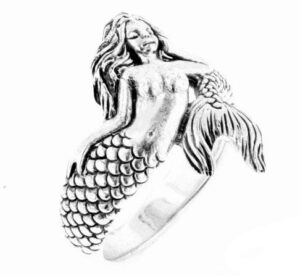 sterling silver wrapped sea nymph mermaid ring size 7(sizes 4,5,6,7,8,9,10,11,12,13,14,15)