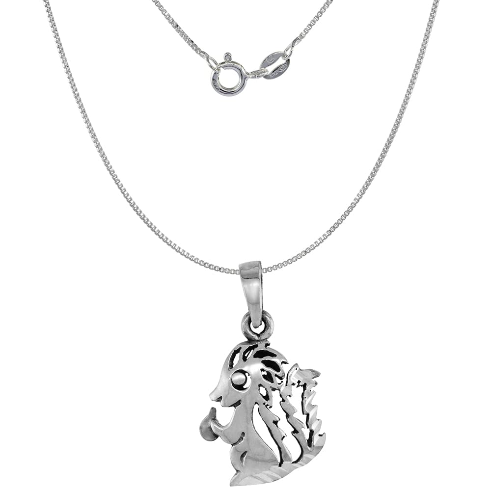 1 inch Sterling Silver Skunk Pendant Diamond-Cut Oxidized finish NO Chain