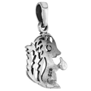 1 inch Sterling Silver Skunk Pendant Diamond-Cut Oxidized finish NO Chain