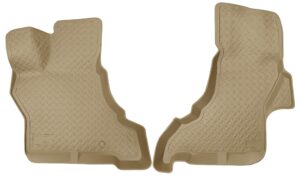 husky liners classic style series |fits 1997 - 2024 ford e-350, 17-24 e - 450 sd, 1997 - 2014 ford e-150/e-250, front floor liners, tan | 33253