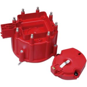 8416 msd distributor cap and rotor - gm hei - red