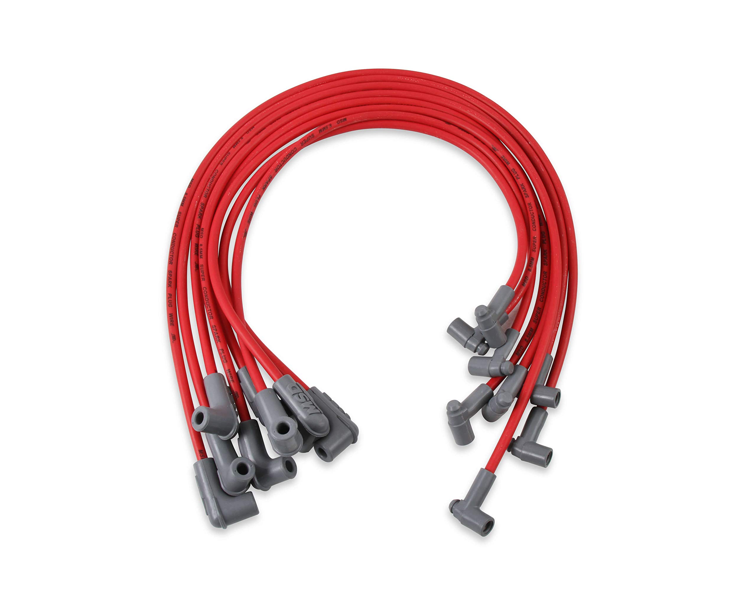 MSD 35599 Super Conductor 8.5mm Spark Plug Wire Set, Small Block Chevy for use with HEI Cap