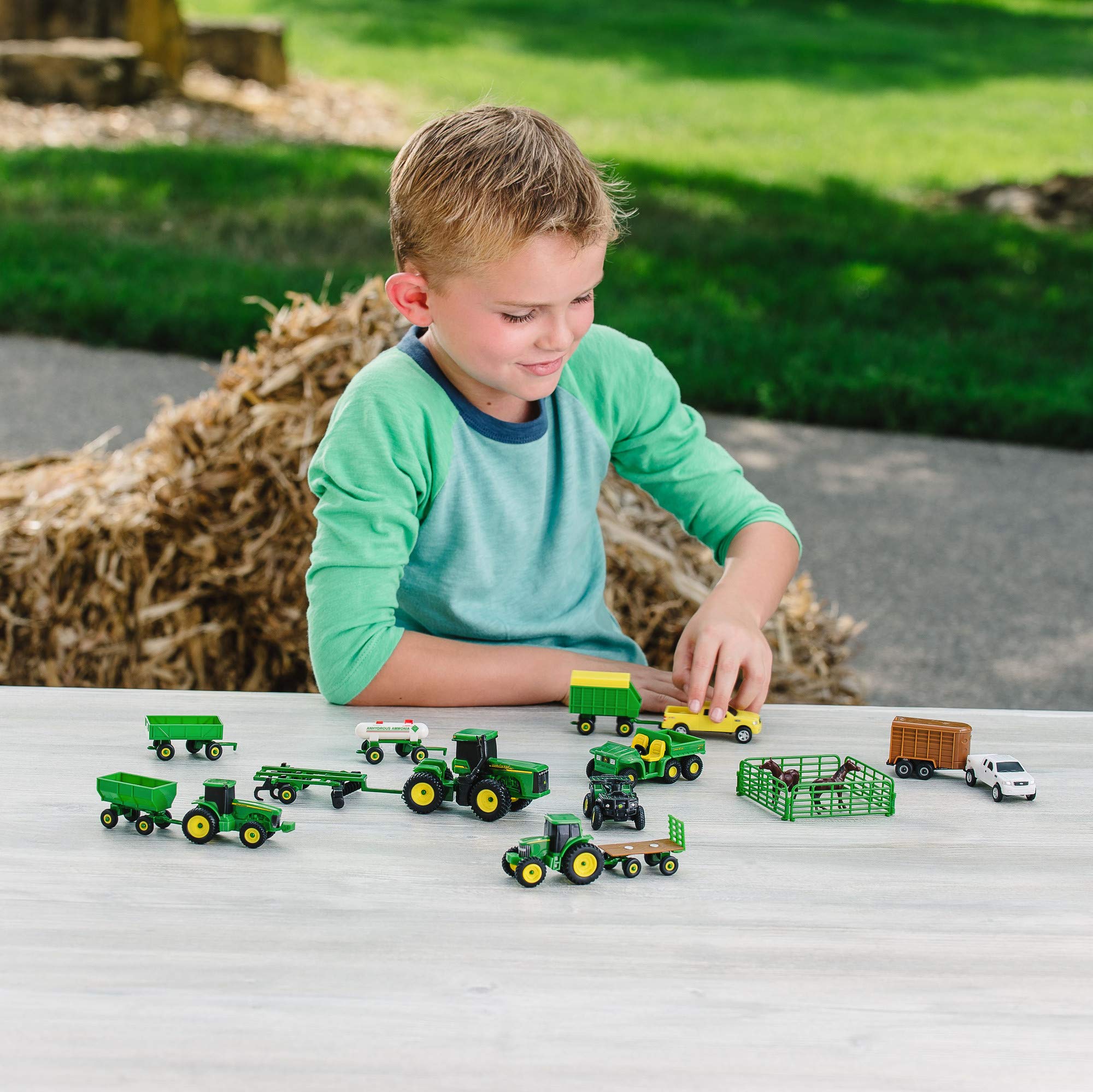 John Deere Tractor Toy and Truck Toy Value Set - 20 Farm Toys - Includes Tractors, Trucks, Fencing, and Horse Toy - Toddler Ages 5 Years and Up