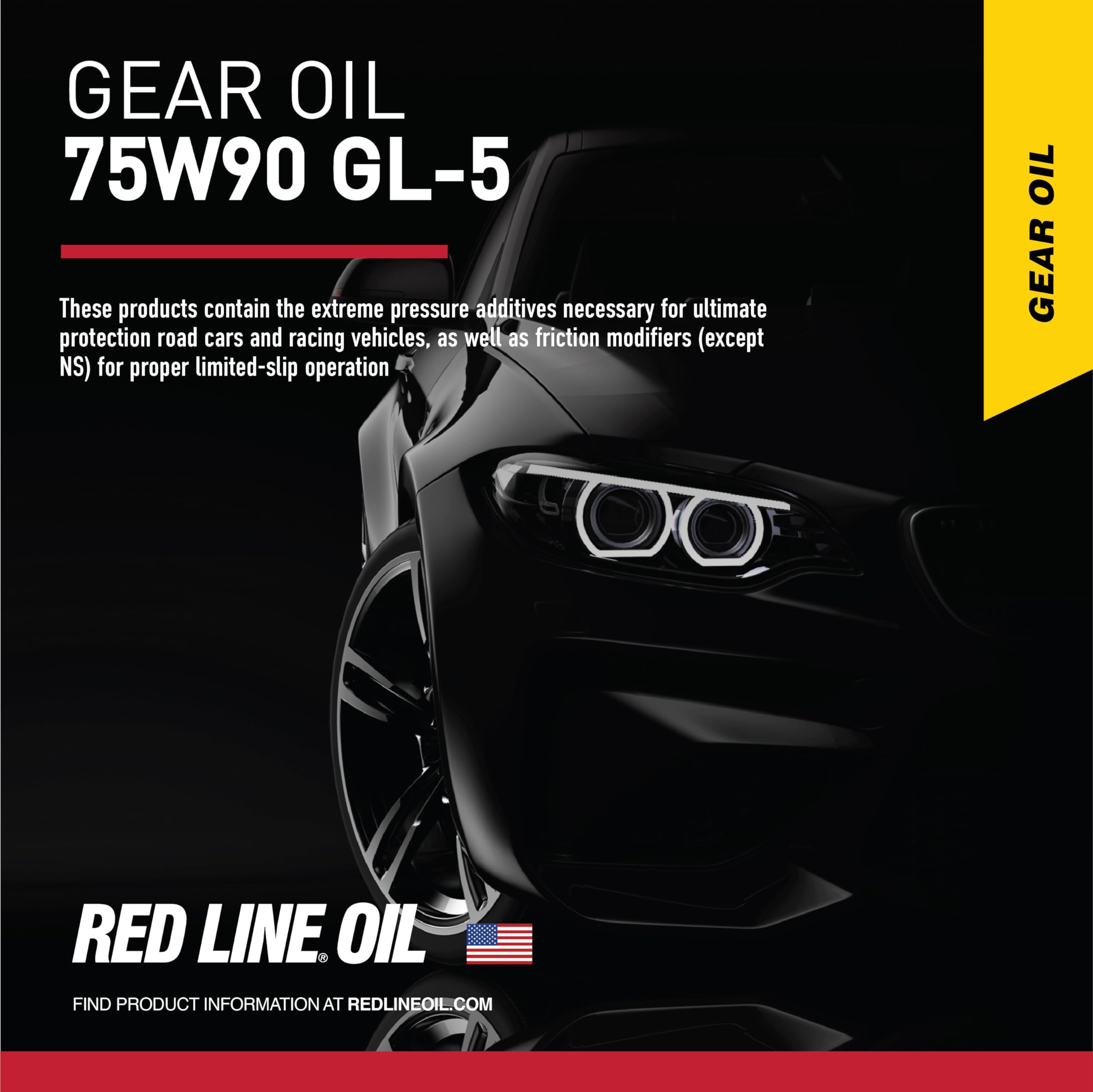 Red Line (57904) 75W90 GL-5 Synthetic Gear Oil for Hypoid Limited Slip Differentials - 1 Quart