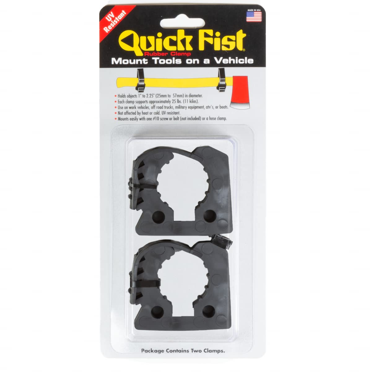 END OF ROAD Original Quick Fist Clamp for mounting tools & equipment 1" - 2-1/4" diameter, 2 Count (Pack of 1) - 0010