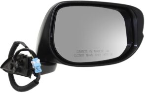 kool vue right power door mirror compatible with honda fit 2009-2014 paintable