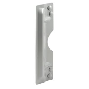 prime-line u 9503 steel latch guard plate cover for out-swinging doors, gray (single pack)