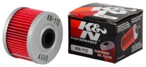 k&n motorcycle oil filter: high performance, premium, designed to be used with synthetic or conventional oils: fits select honda, kawasaki motorcycle models, kn-112