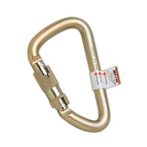 honeywell 17d-1/ miller steel twist-lock carabiner, 4-5/8", gold