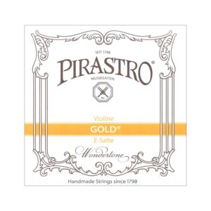 pirastro gold label 4/4 violin e string - medium - steel - loop end