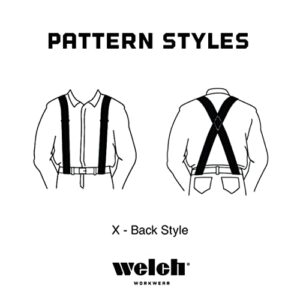 Welch, WK-7854X-LEF-PAL, Work Suspenders for Men and Women - Button on Pants, 2-inch wide Elastic, Adjustable Strap, X-Back Design, for Suit, Underclothing, Jeans, Pants, and Trousers, Size X-Large