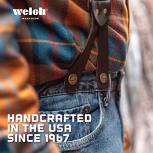 Welch, WK-7854X-LEF-PAL, Work Suspenders for Men and Women - Button on Pants, 2-inch wide Elastic, Adjustable Strap, X-Back Design, for Suit, Underclothing, Jeans, Pants, and Trousers, Size X-Large