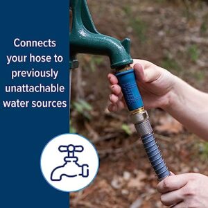 Camco Water Bandit | Features a Highly Flexible Silicone-Polymer Sleeve & ABS Male Water Hose Connection | Works with Damaged or Stripped Faucet Threads or Faucets without Threads (22484)