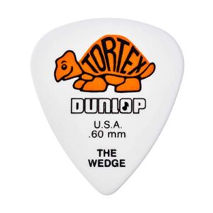 dunlop tortex® wedge, white/orange, .60mm, 12/player's pack