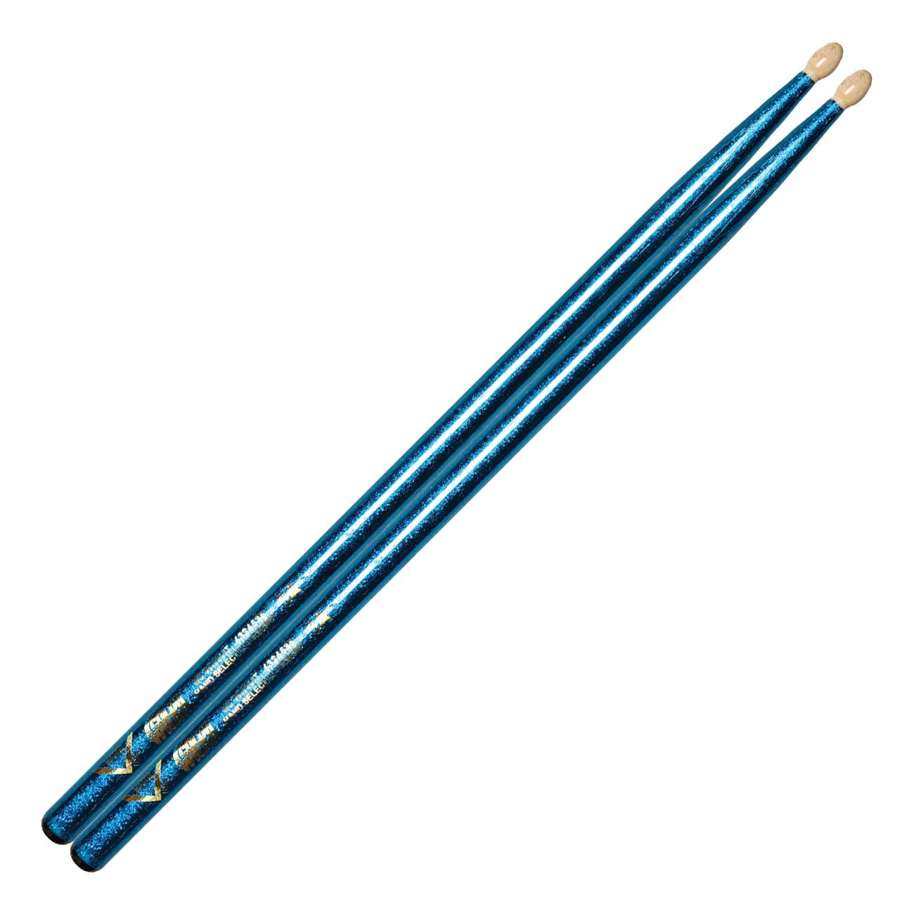 Vater Percussion Color Wrap 5A Drumsticks, Blue Sparkle, Wood Tip