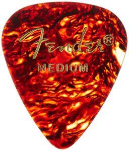 fender classic celluloid guitar picks 351 shape, tortoise shell, medium, 144-pack