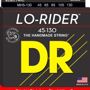 DR Strings Lo-Rider - Stainless Steel Hex Core 5 String Bass 45-130