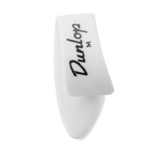 jim dunlop 9002r white plastic thumbpicks, medium, 12/bag