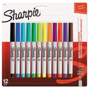 sharpie permanent markers, ultra-fine point, assorted, 12 pack