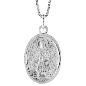 sterling silver baby jesus/santo nino pendant, 1 1/16 inch