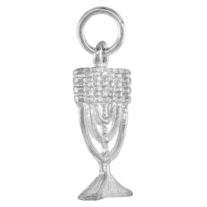 Sterling Silver Menorah Pendant, 3/4 inch